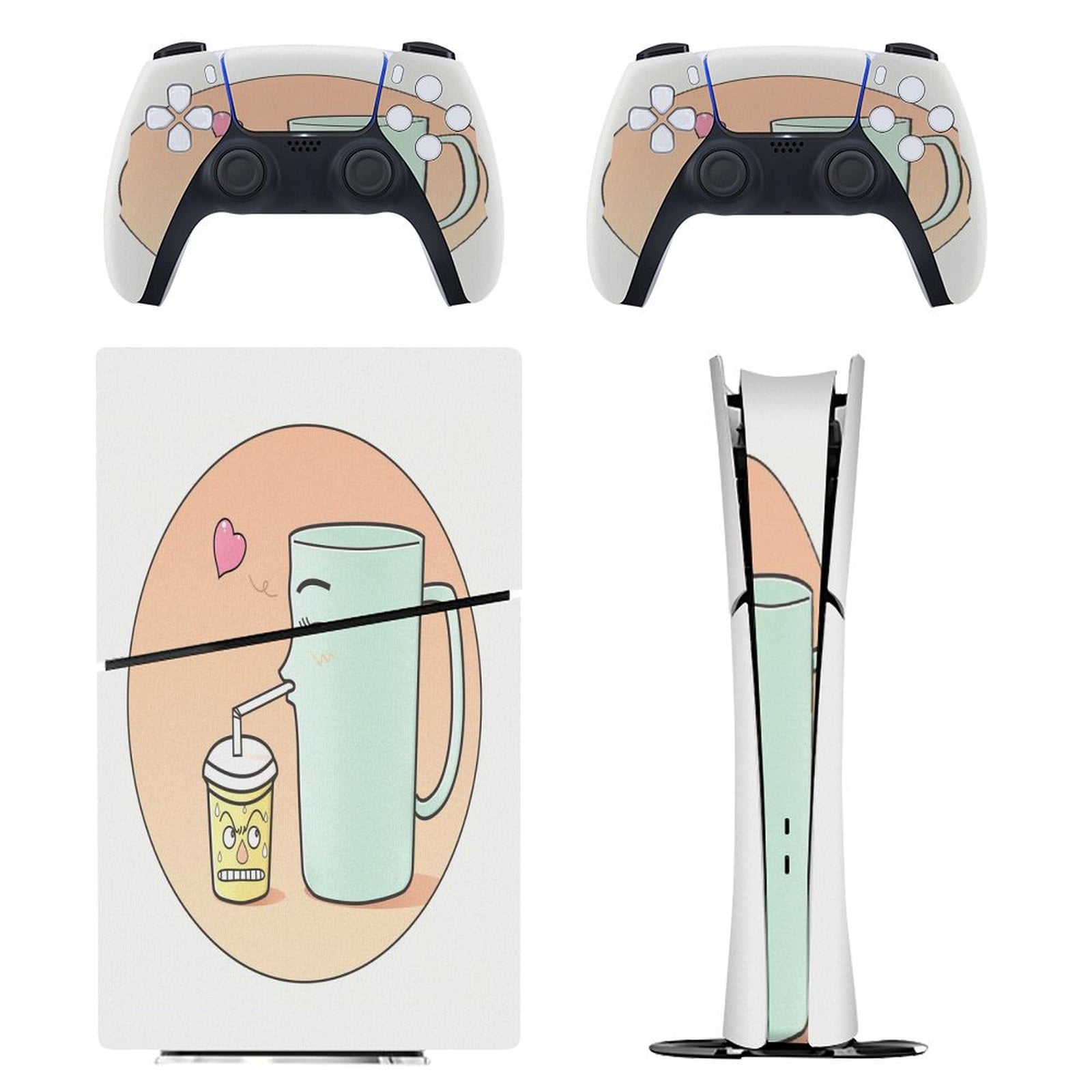 Cartoon Cup PS5/PS5 Slim Digital Disc Skin Sticker For Console And ...