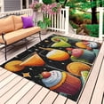 Cartoon Cupcakes Outdoor Rug for Patio/Deck/Porch, Non-Slip Large Area ...