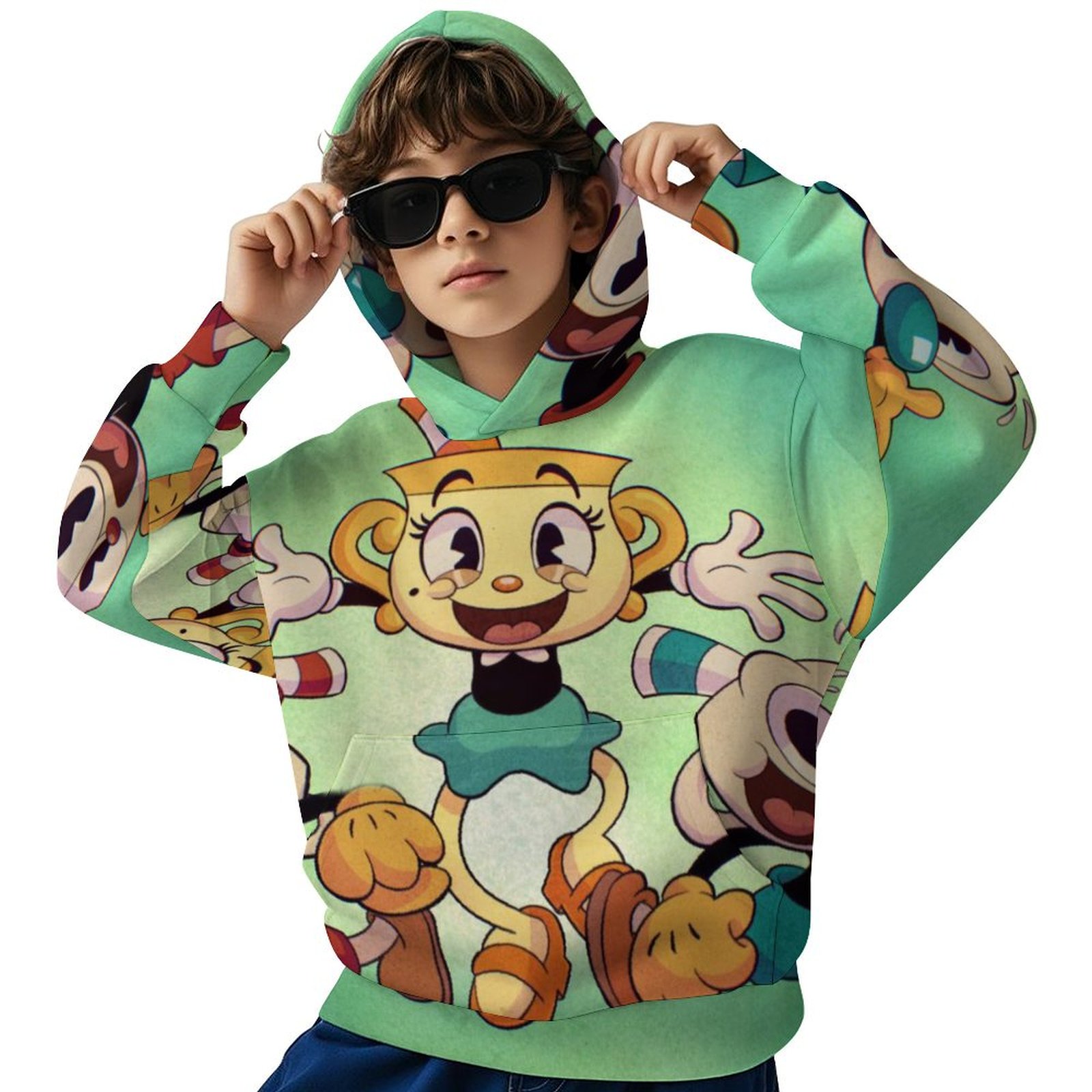 Cartoon Cuphead Show Children's Hoodies Sweatshirt Girls Hooded Boys ...