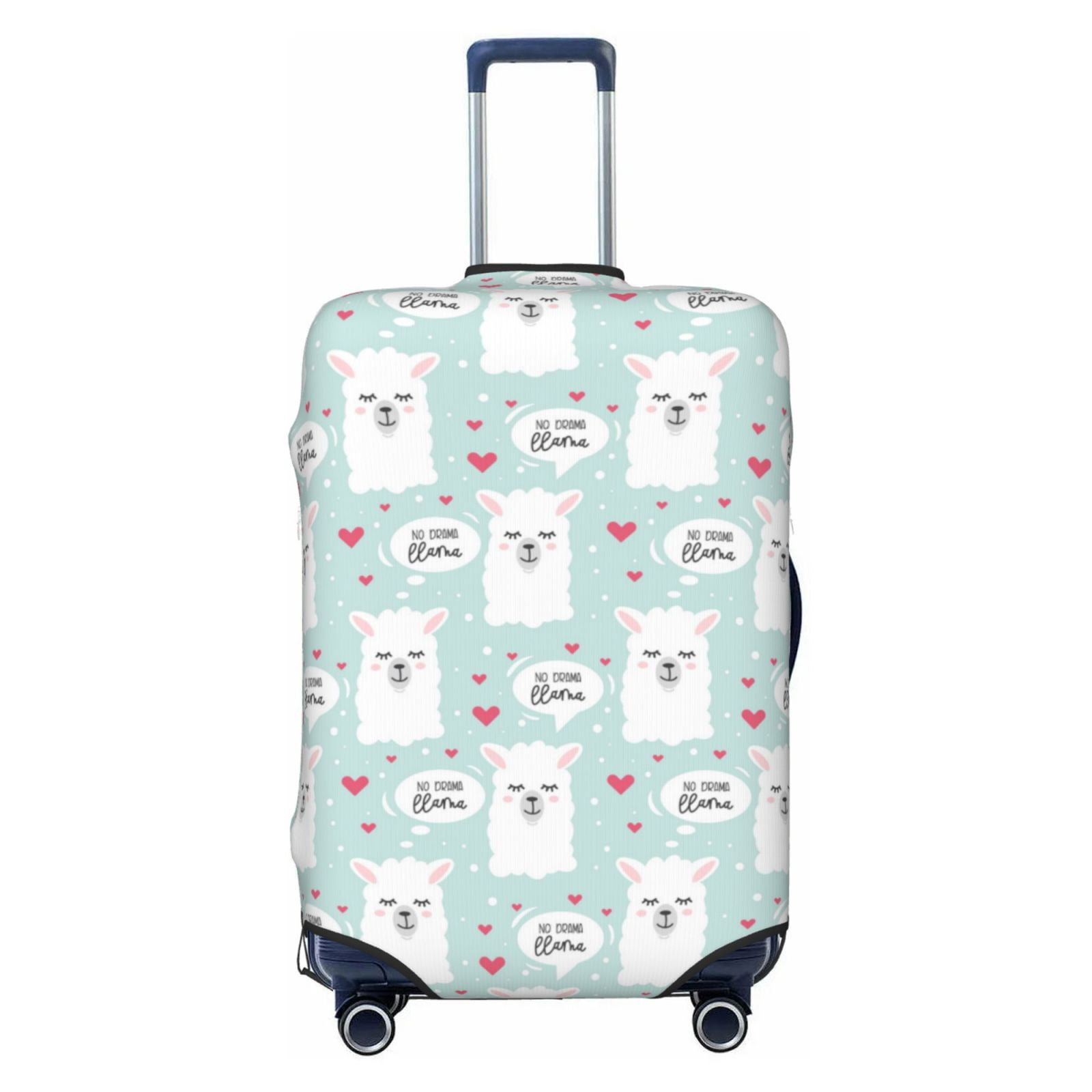 Cartoon Cute Alpaca Love Travel Luggage Cover - No Luggage Suitcase ...