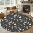 Cartoon Cute Astronauts 8FT Round Area Rugs for Living Room Lovely ...