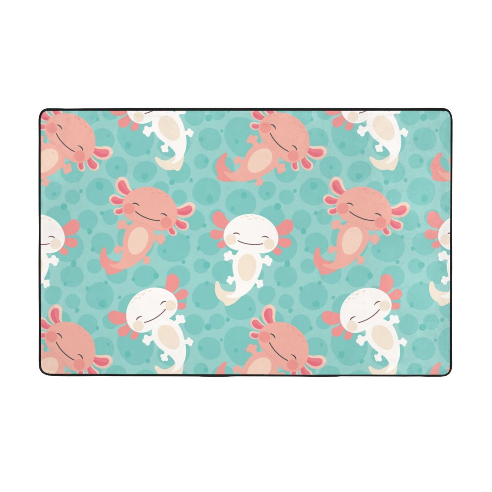 Cartoon Cute Axolotl Green Bathroom Rugs Non Slip Washable, 60x39in ...