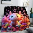 Cartoon Cute Axolotl Pattern Blanket, 1 Count Soft Warm Throw Blanket ...