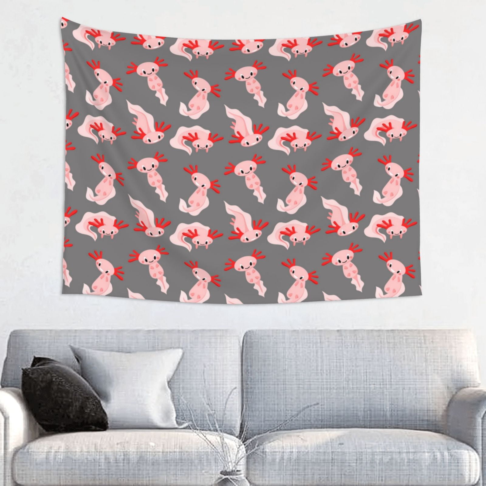 Cartoon Cute Axolotl Pink_C Tapestry Home Decor Tapestry Wall Hanging ...