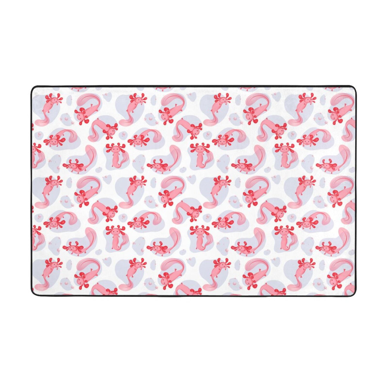 Cartoon Cute Axolotl Pink_D Shaggy Area Rug, Rugs for Living Room ...