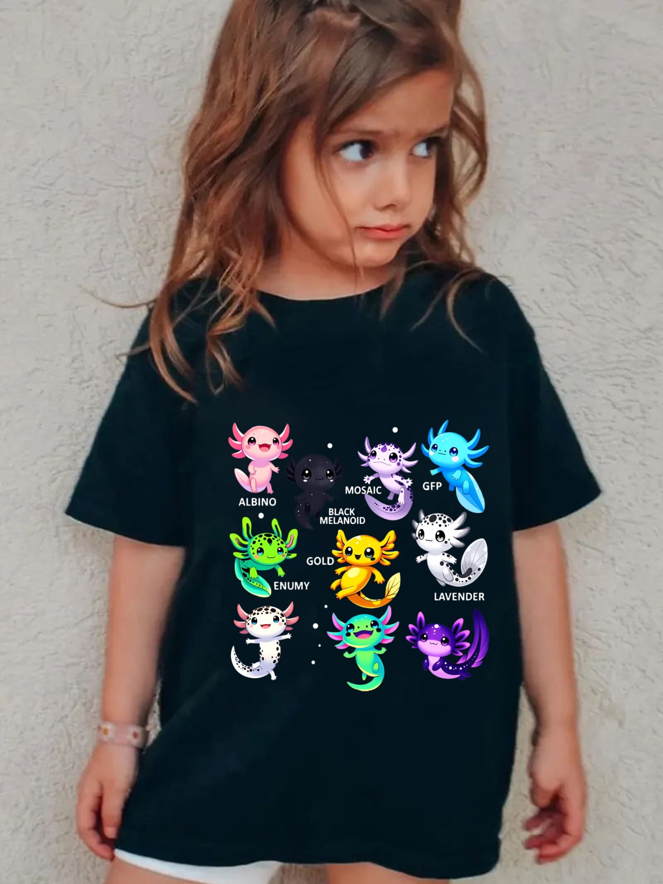Cartoon Cute Axolotl Types Varieties Pattern, The Children's Place ...