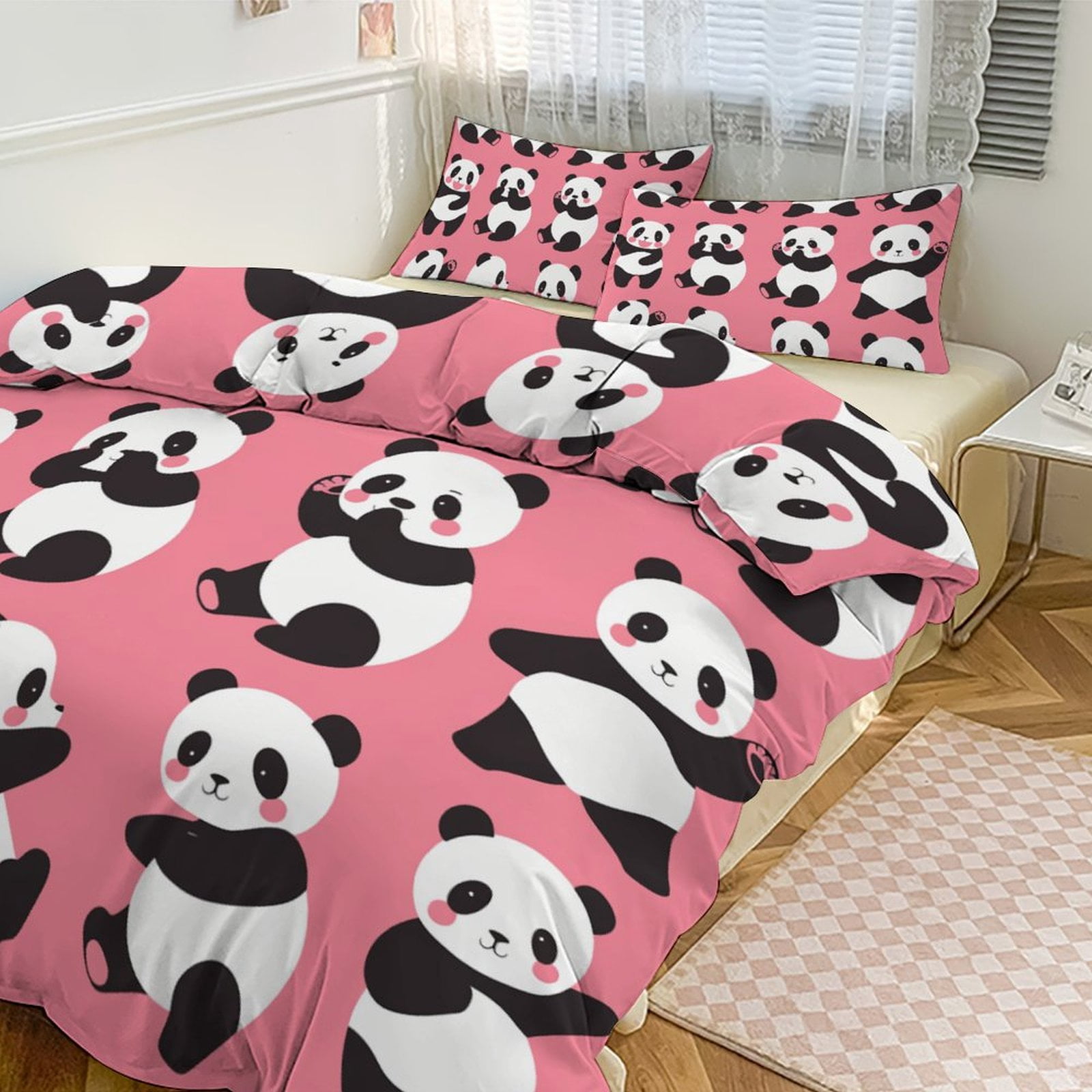Cartoon Cute Bear 3 Pcs Soft Bedding Set, Includes 1 Duvet Cover with ...