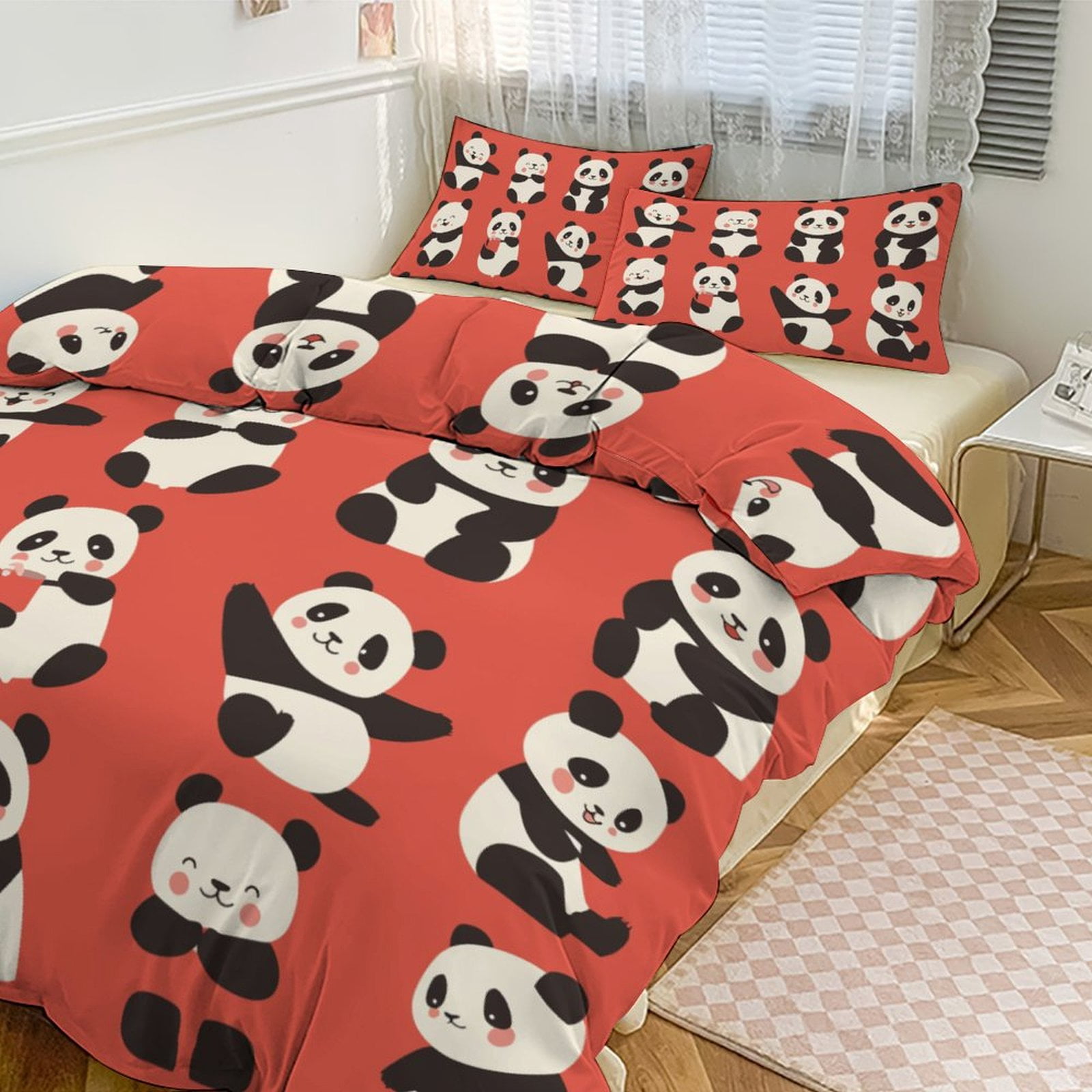 Cartoon Cute Bear 3 Pcs Soft Bedding Set, Includes 1 Duvet Cover with ...