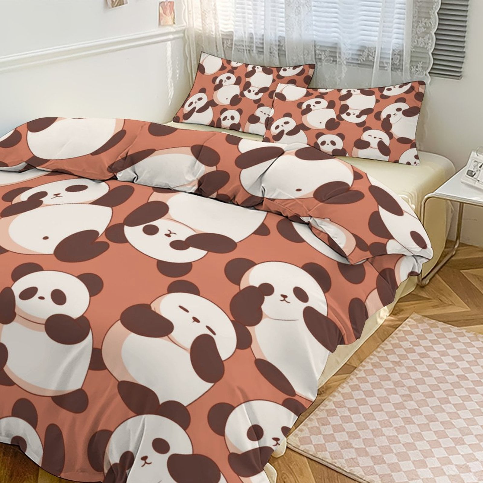 Cartoon Cute Bear 3 Pcs Soft Bedding Set, Includes 1 Duvet Cover with ...
