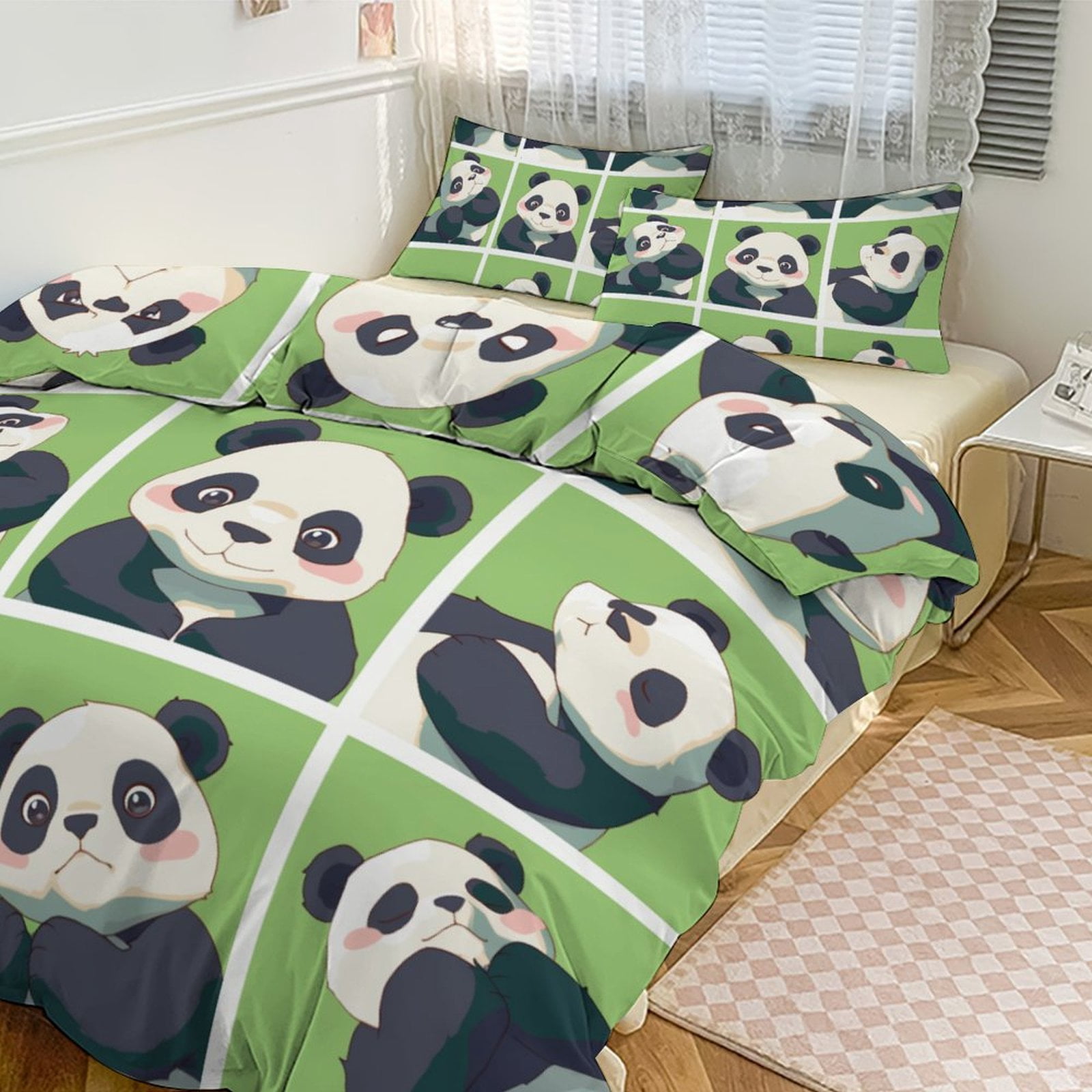 Cartoon Cute Bear 3 Pcs Soft Bedding Set, Includes 1 Duvet Cover with ...