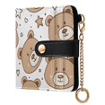 Cartoon Cute Bear Faces Stars Hearts Women's Wallet PU Leather Card ...