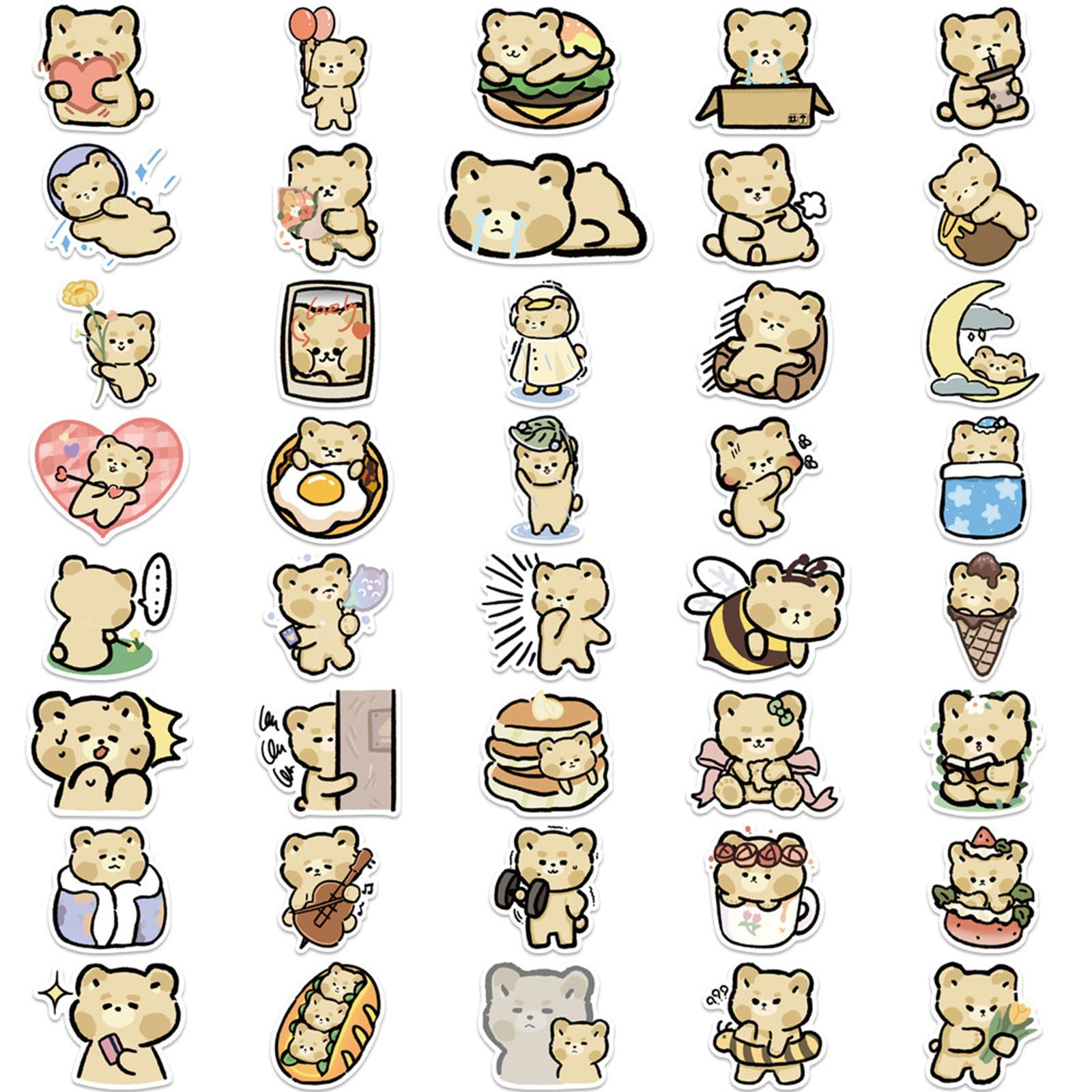 Cartoon Cute Bear Sticker Luggage Guitar Notebook DIY Sticker ...