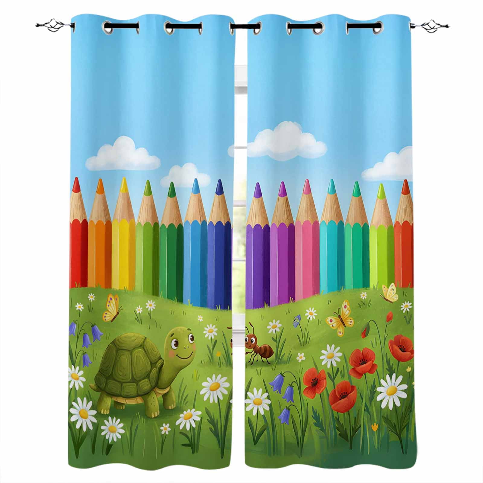 Cartoon Cute Blackout Curtains for Bedroom Living Room Darkening ...