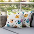 Cartoon Cute Blue Yellow Owl Waterproof Throw Pillow Covers Set of 2 ...