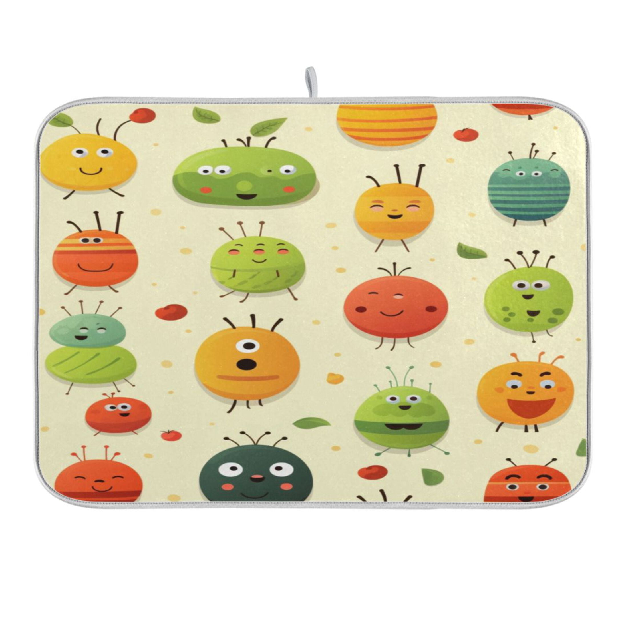 Cartoon Cute Bug Dish Drying Mat for Kitchen Counter 16x18 In Absorbent ...
