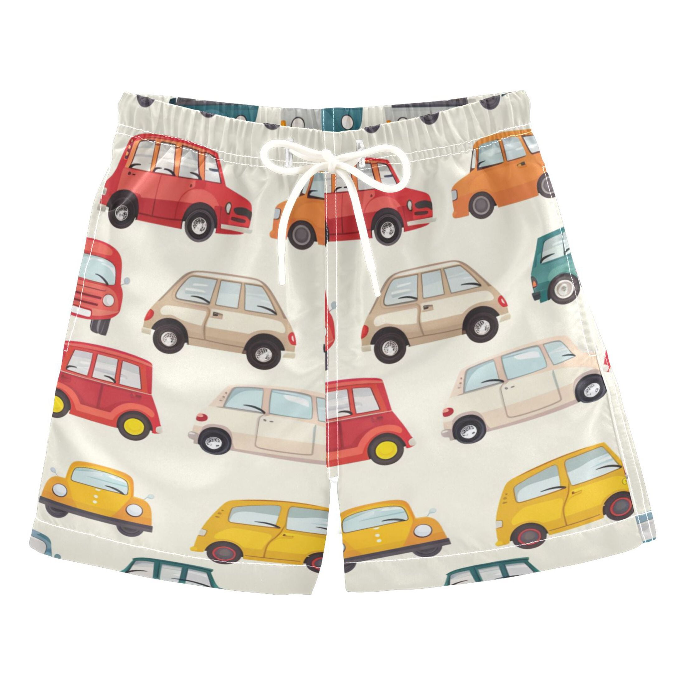 Cartoon Cute Cars Boys' Swim Trunks Board Shorts Beach Pants Bathing ...