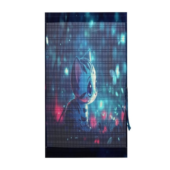 Cartoon Cute Cat Door Curtain Blackout Thermal Insulated Door Side ...