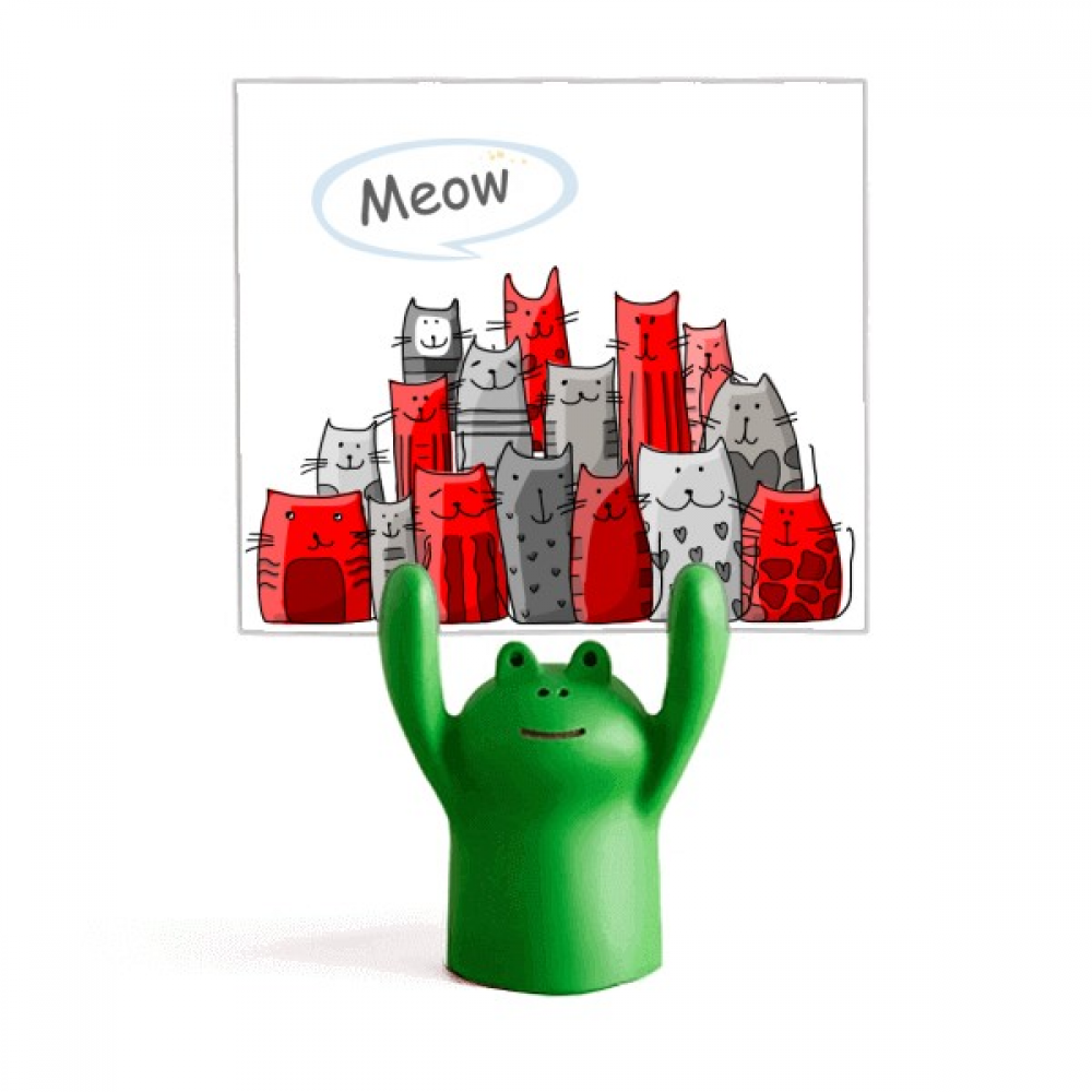 Cartoon Cute Cat Mewing Protect Animal Pet Lover Memo Holder Cartoon ...