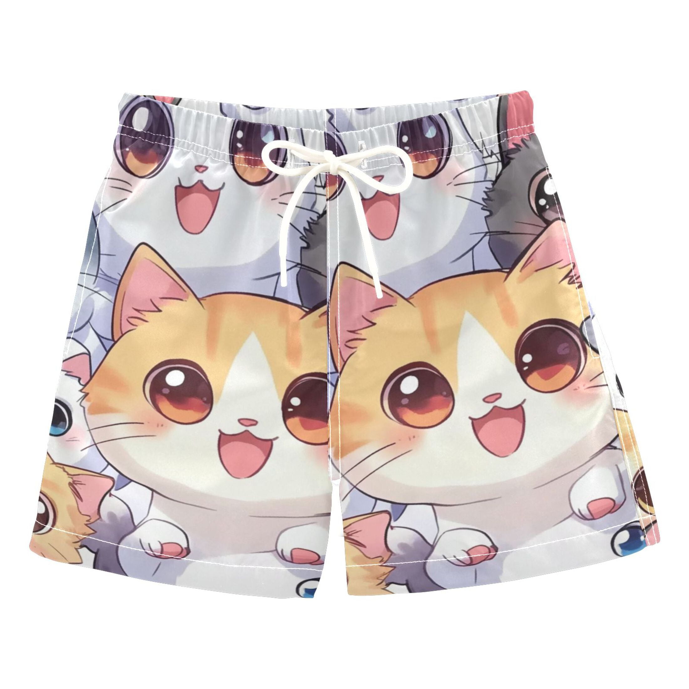 Cartoon Cute Cats Boys Swim Trunks Quick Dry Boy Swim Shorts for 3-14 ...