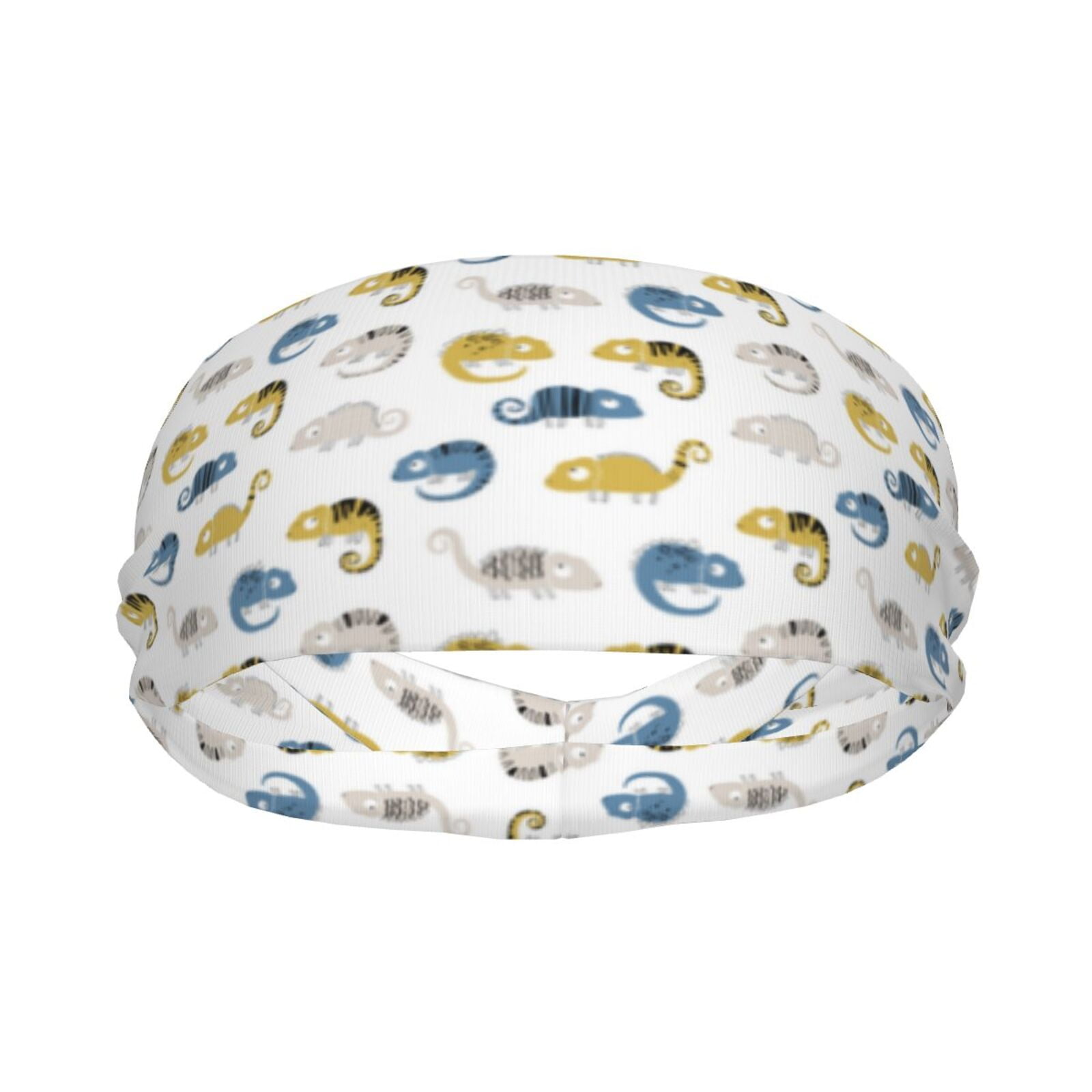 Cartoon Cute Chameleon Lizard_B Sports Headbands for Men/Women Workout ...