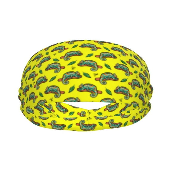 Cartoon Cute Chameleon Lizard_D Sports Headbands for Men/Women Workout ...