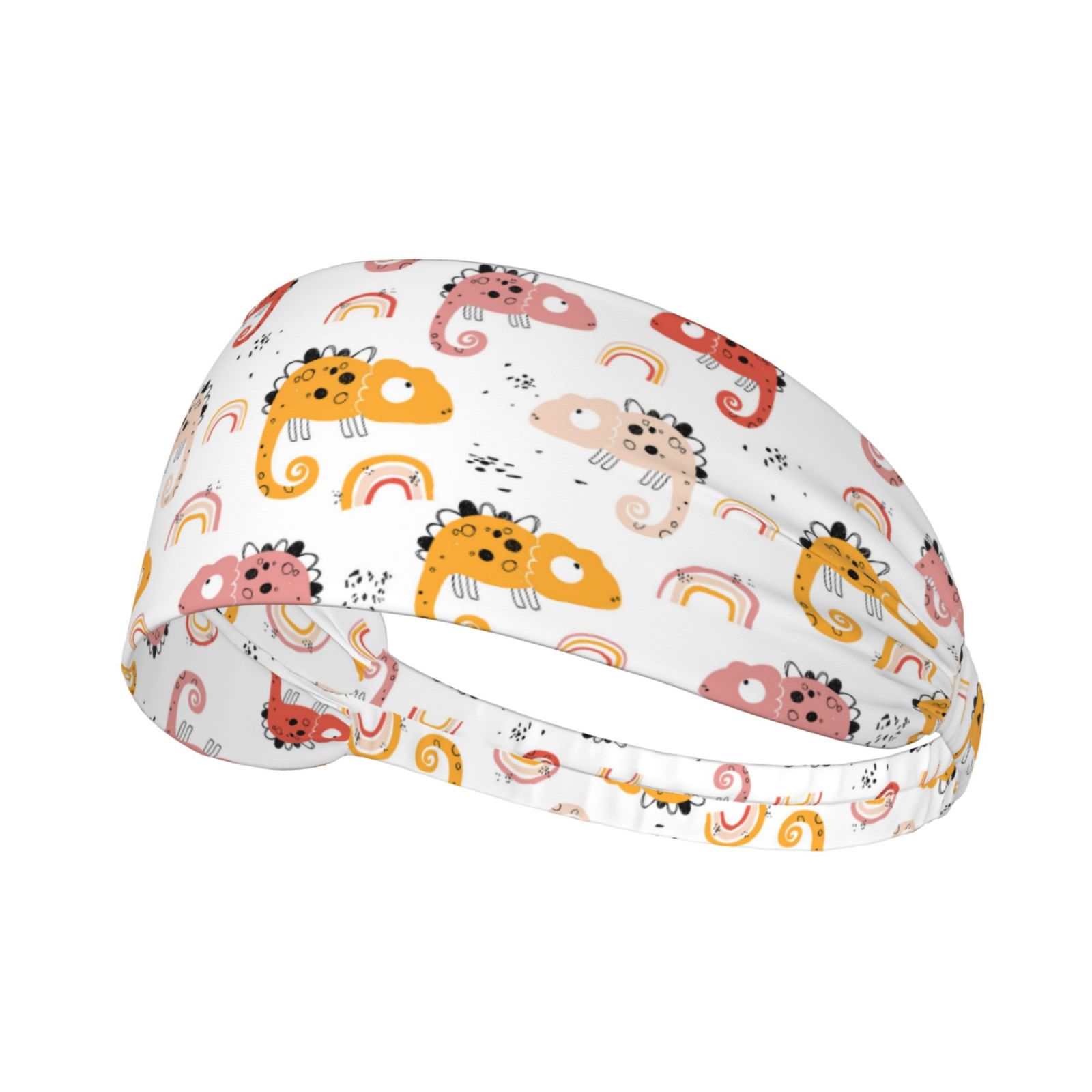 Cartoon Cute Chameleon Lizard Sweat Band Sports Headbands for Men ...