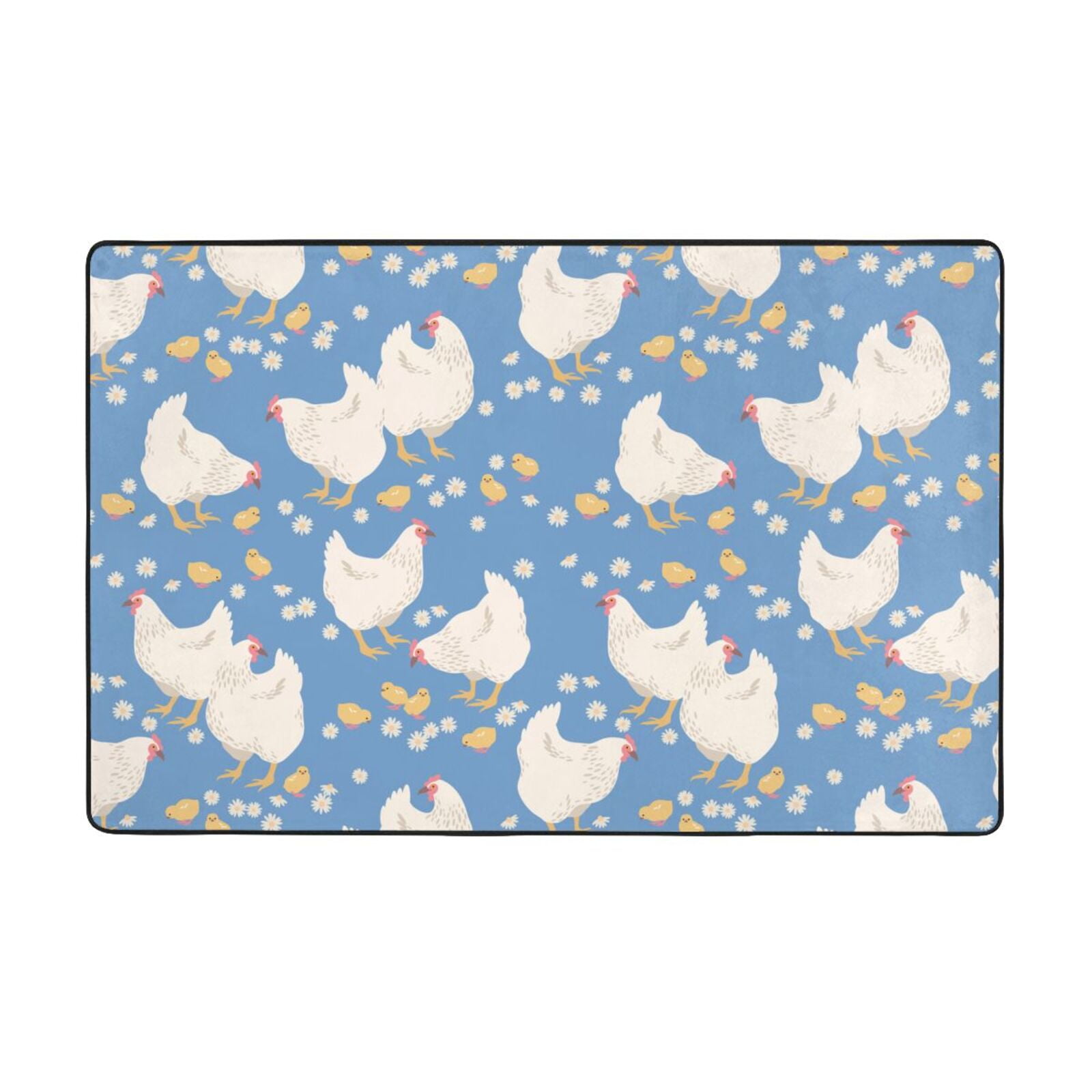 Cartoon Cute Chicken Daisy Indoor Door Mat, Bedroom Rug & Carpets ...