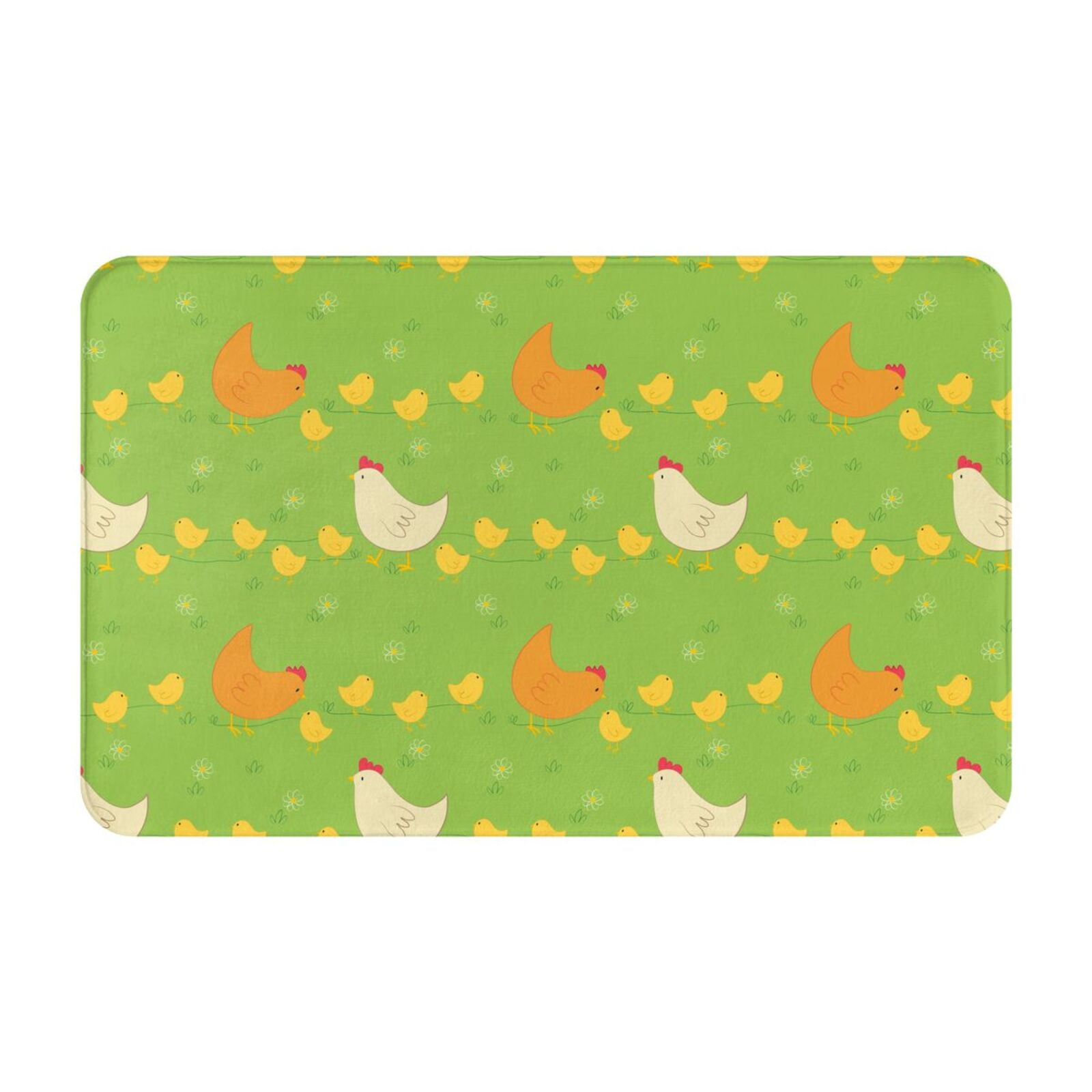 Cartoon Cute Chicken Green Grass Door Mat for Indoor, Welcome Door Mats ...
