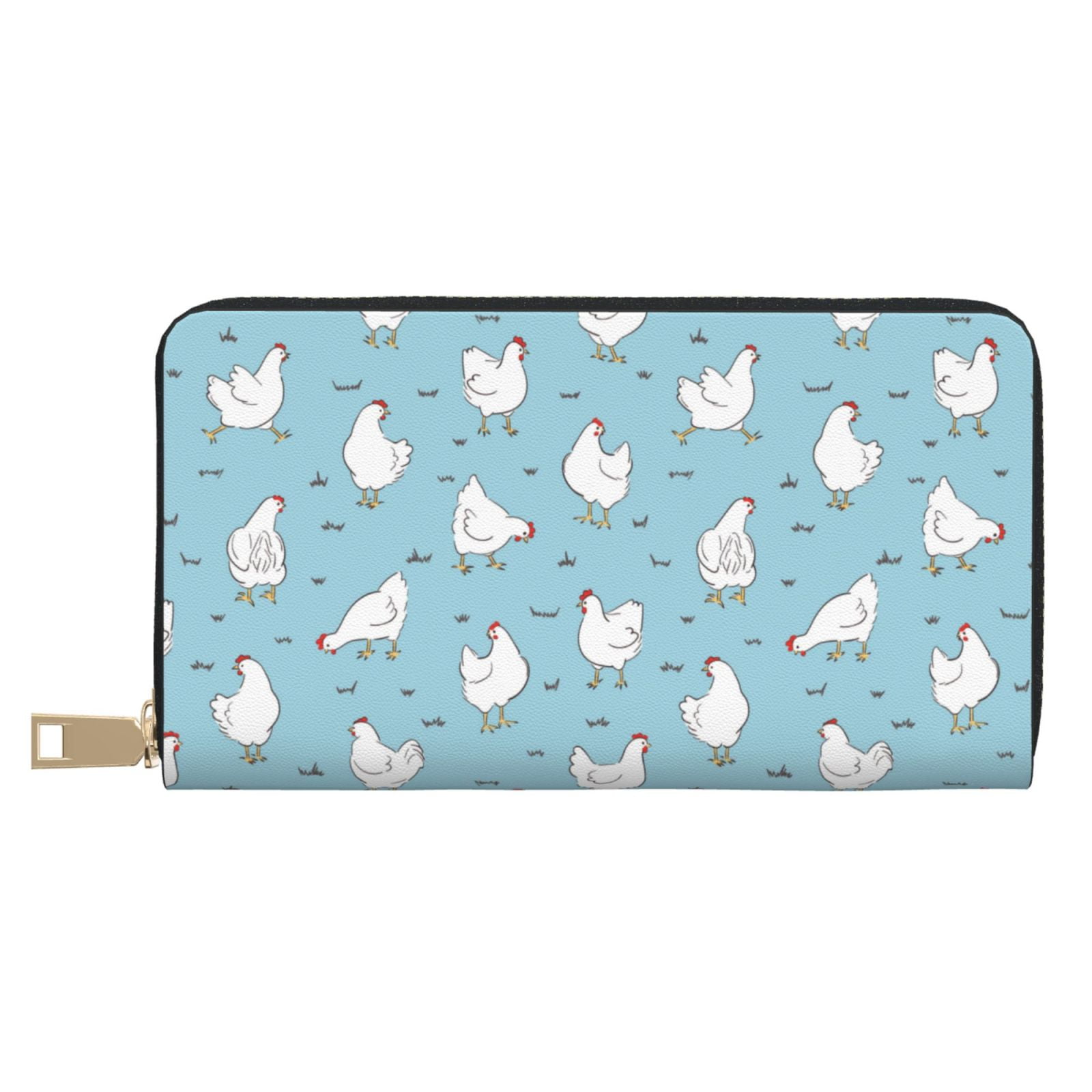 Cartoon Cute Chicken Meadow Wallet Women, Leather Bifold Multi Card ...