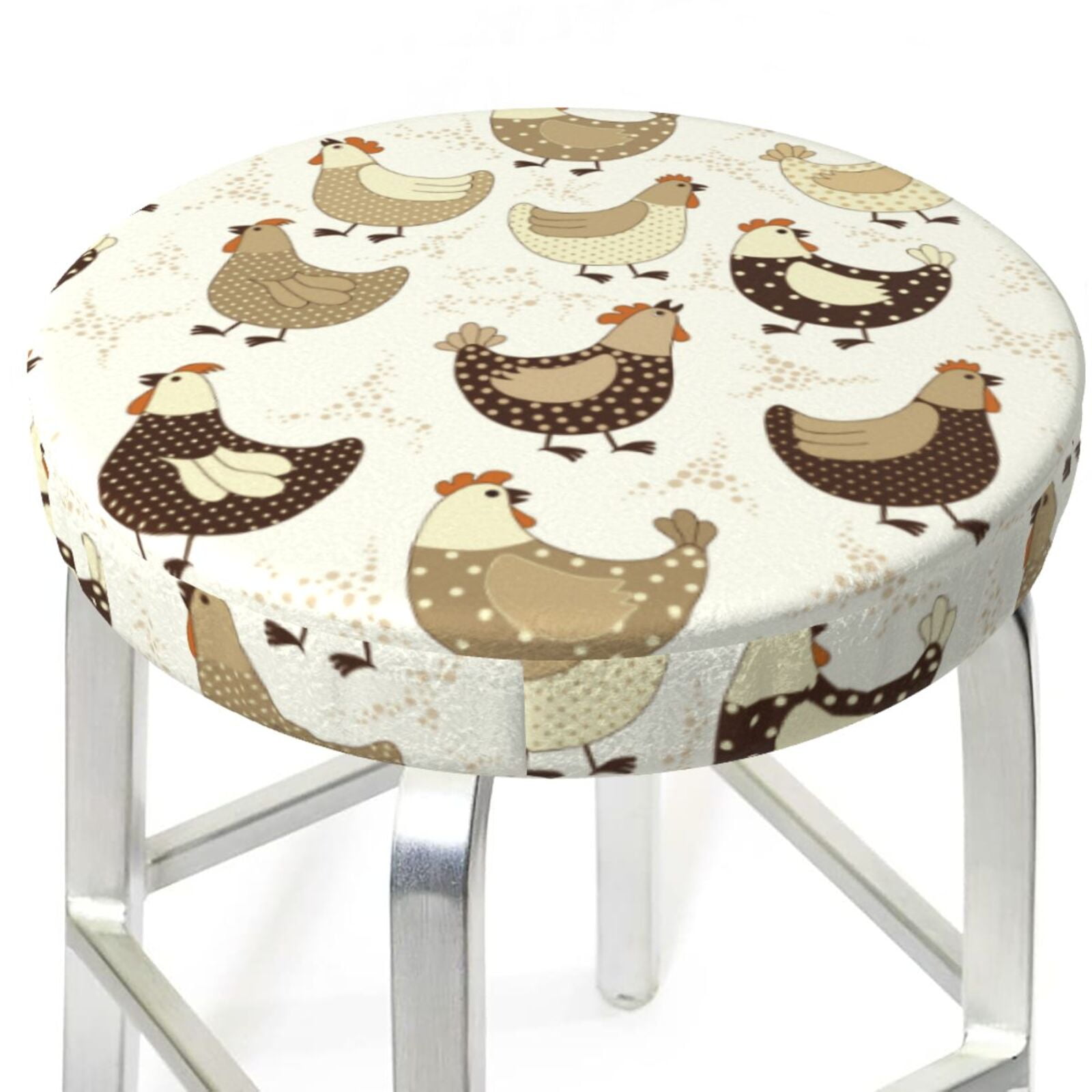 Cartoon Cute Chickens Bar Stool Covers - Stretch Round Seat Covers with ...