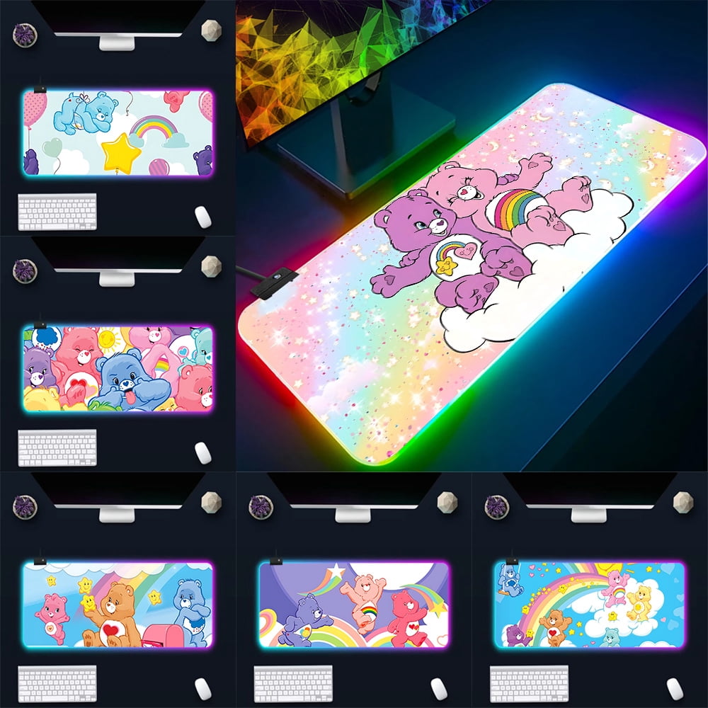 Cartoon Cute Color Bears Gamer Keyboard Mouse Pad Mouse Mat Gaming ...