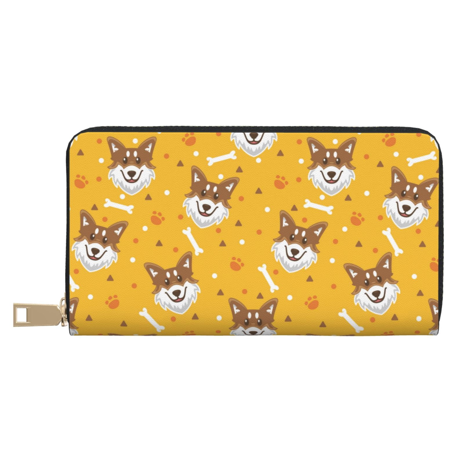 Cartoon Cute Corgi Dog Funny_A Wallet Women, Leather Bifold Multi Card ...
