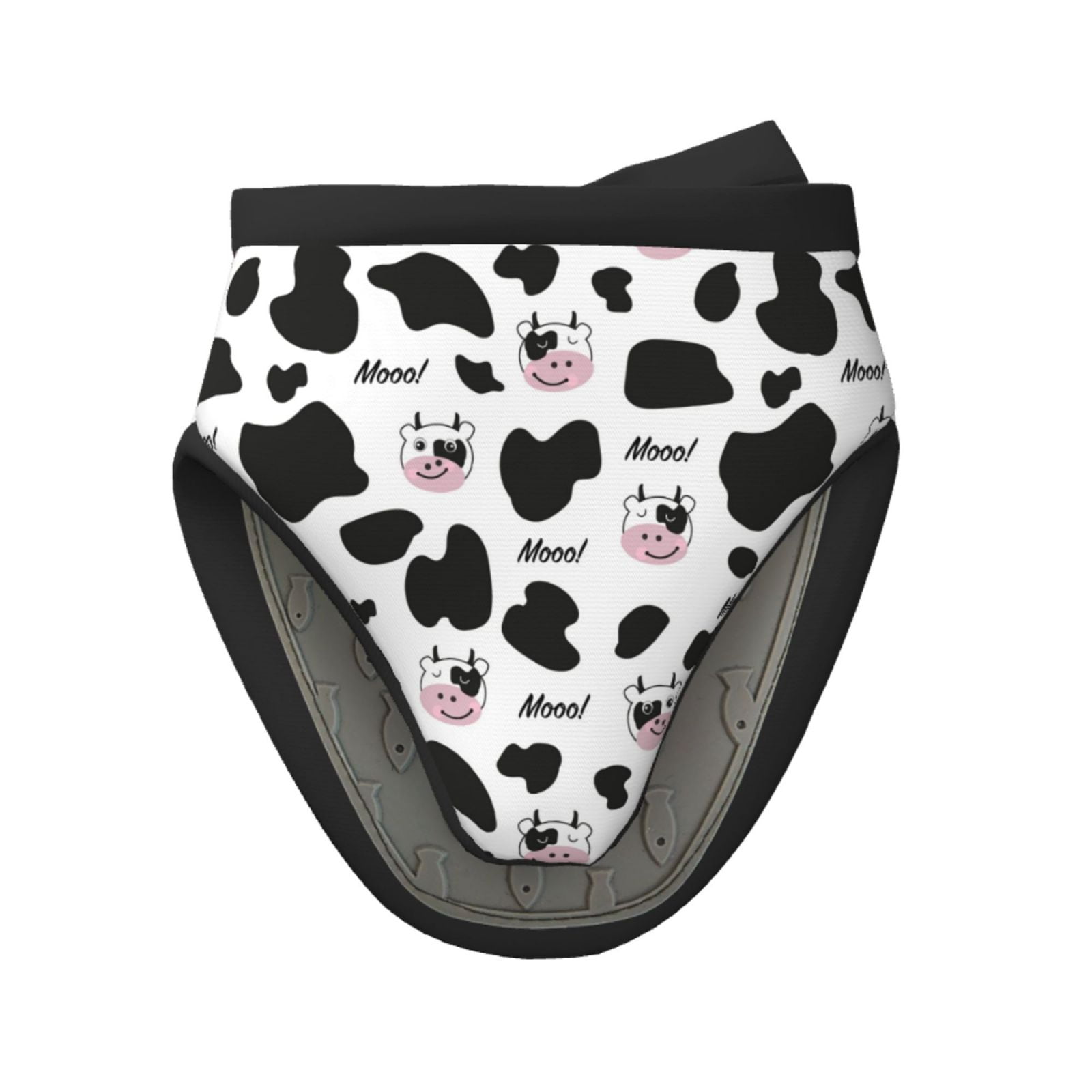 Cartoon Cute Cow Print Cow Head Oven Mitts Heat Resistant - Soft Lining ...