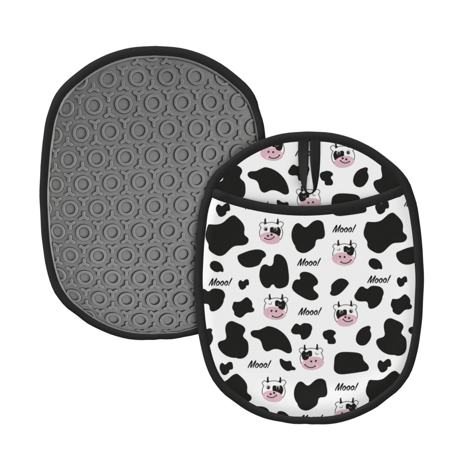 Cartoon Cute Cow Print Cow Head Pot Holders for Kitchen - Heat ...