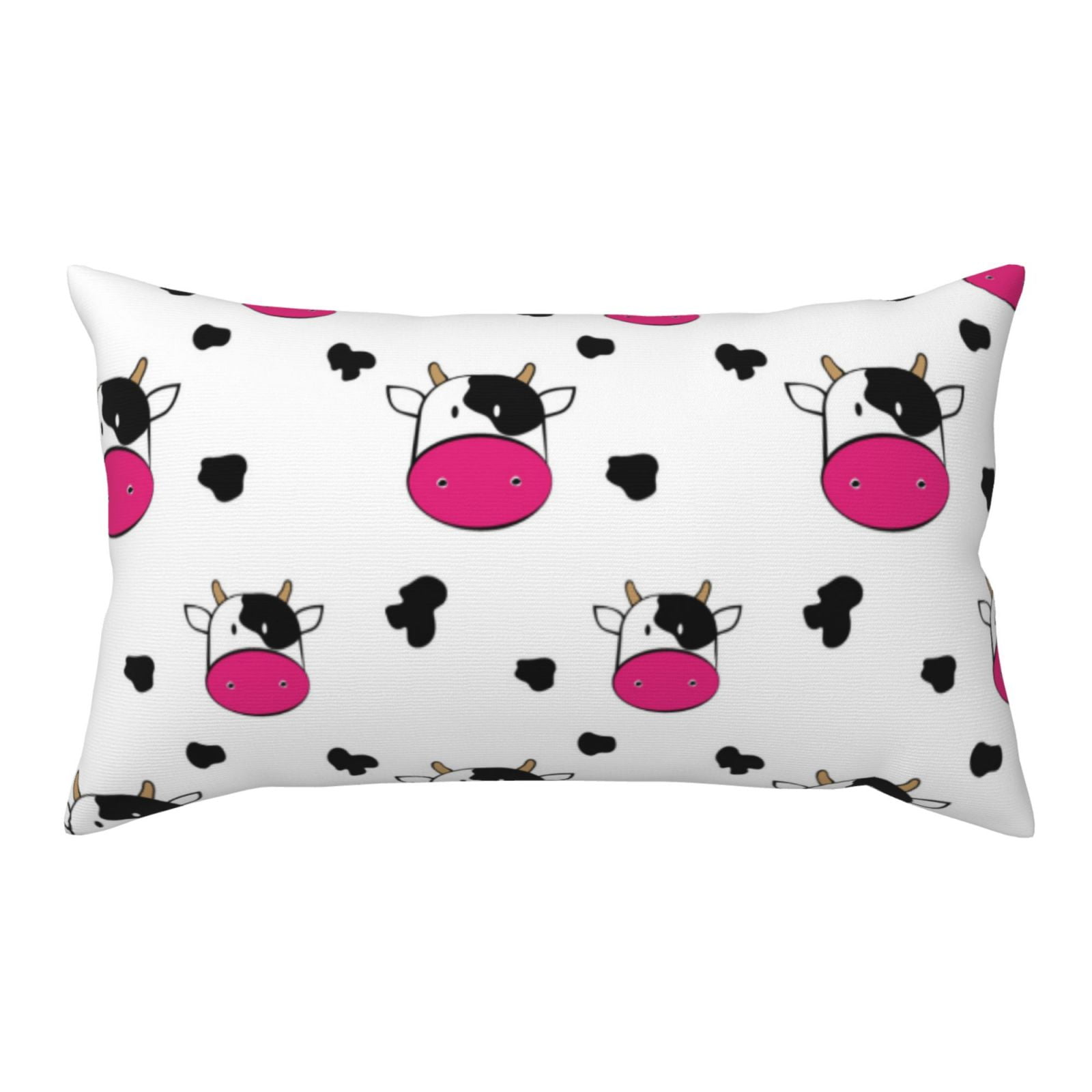 Cartoon Cute Cow Print Pillow Cases Standard Size, Breathable Pillow Covers with Envelope ...