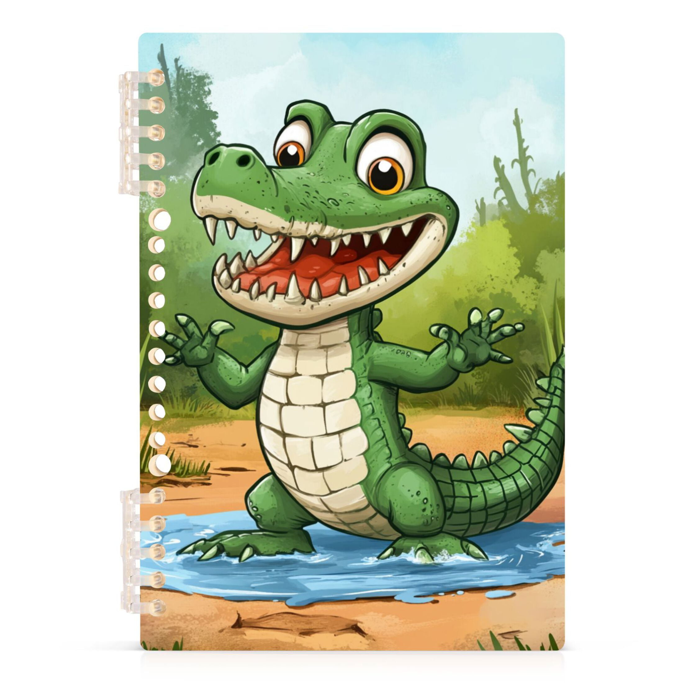 Cartoon Cute Crocodile Lined Spiral Journal Notebook 60 Pages A5 ...