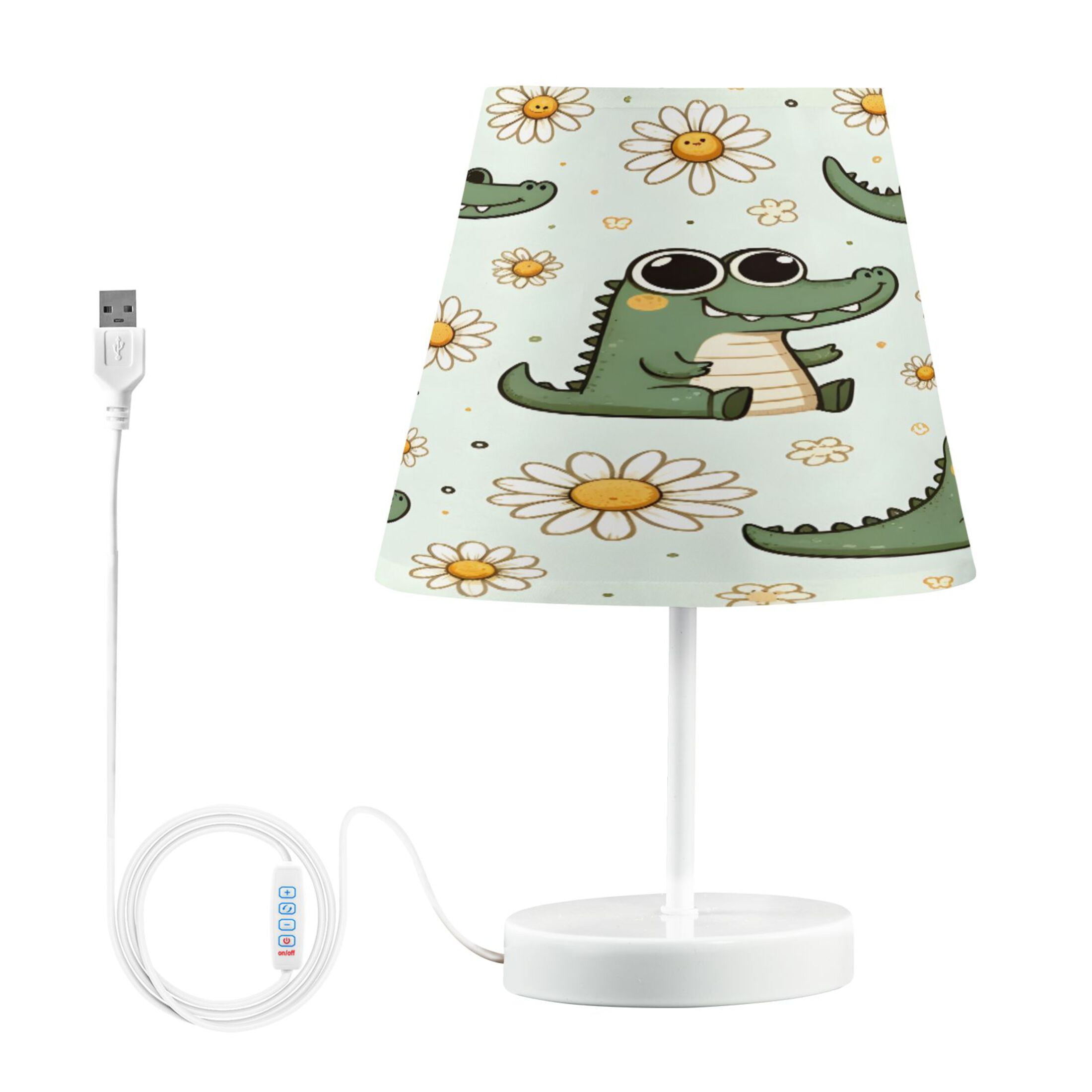 Cartoon Cute Daisy and Crocodile Desk Lamp LED Table Nightstand Lamps ...