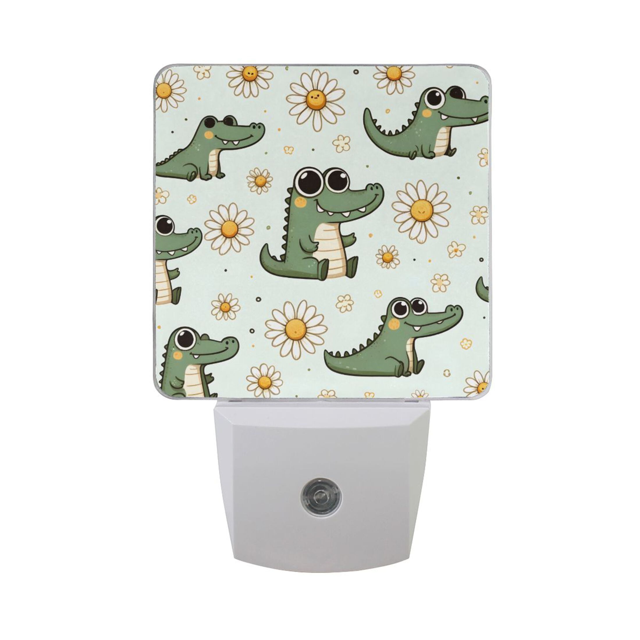 Cartoon Cute Daisy and Crocodile Night Light 2 Pack LED Nightlight Plug ...