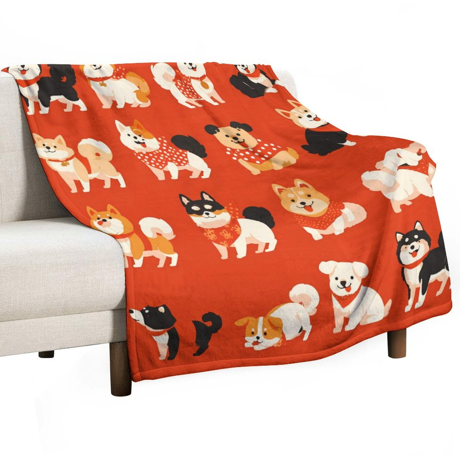 Cartoon Cute Dog Flannel Plush Soft Fluffy Break Nap Blanket Cover ...