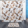 Cartoon Cute Dog Pattern Bathroom Accessory Sets Waterproof Shower ...