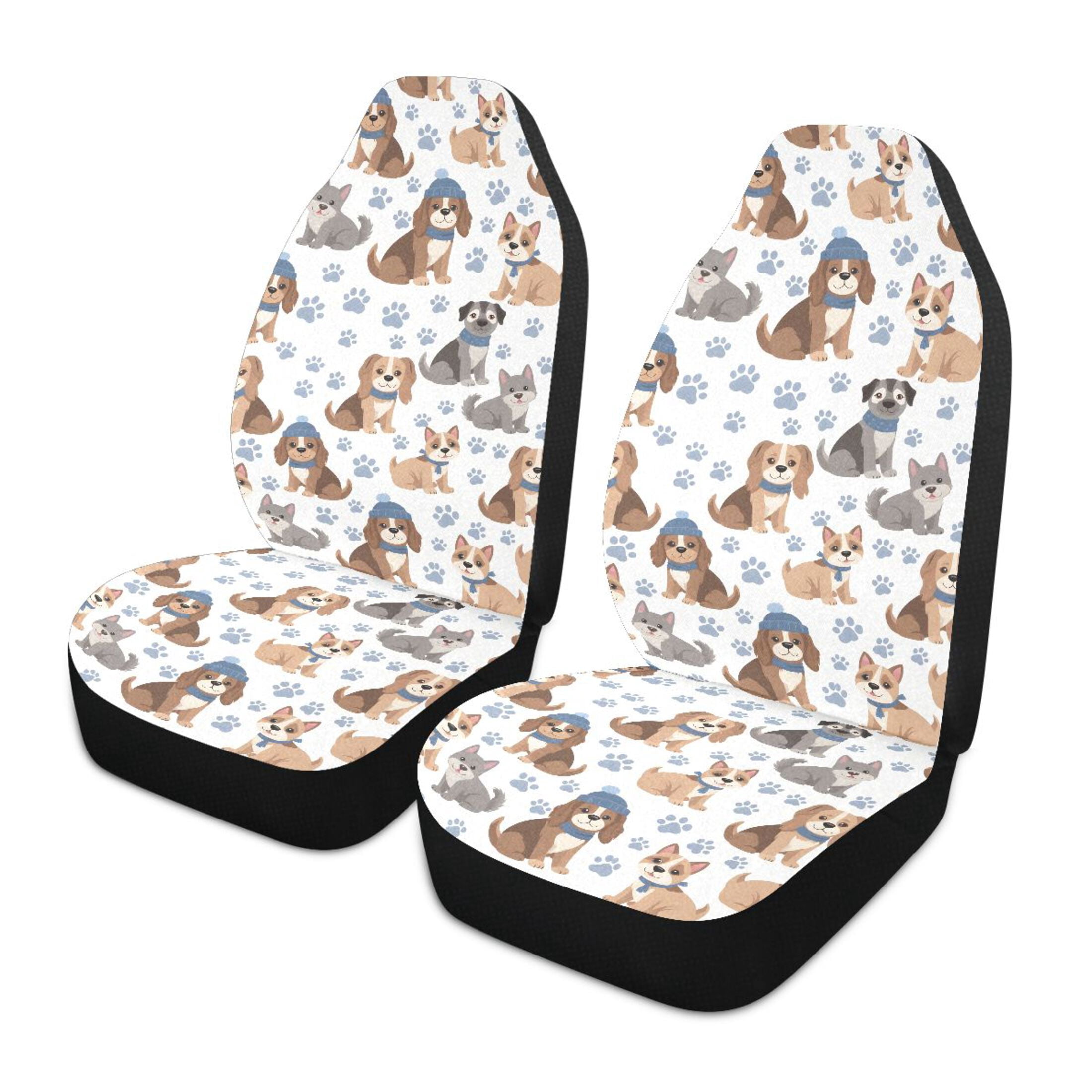 Cartoon Cute Dog Pattern Car Seat Covers Front Seats Universal Fit for ...