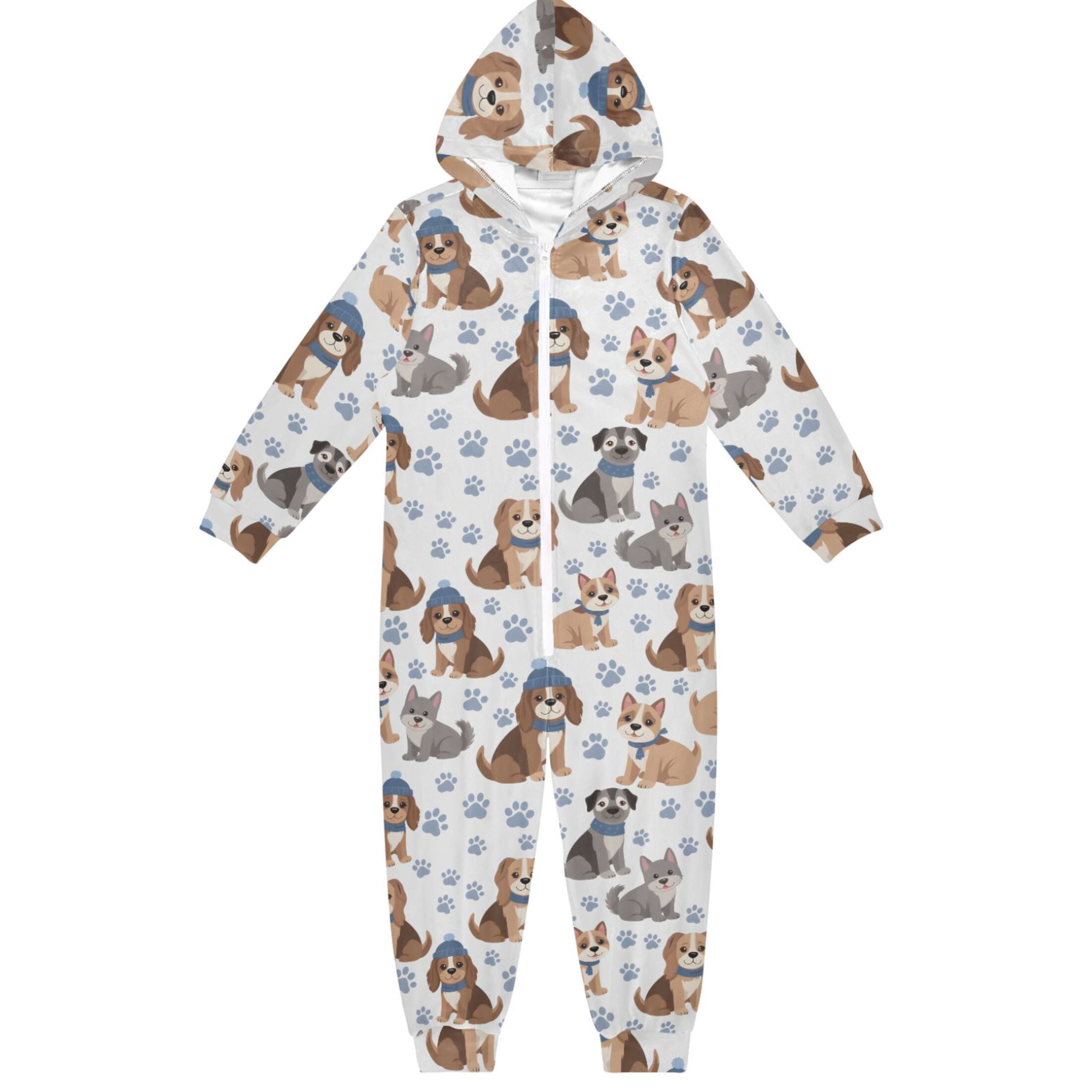 Cartoon Cute Dog Pattern One Piece Pajamas Soft Jumpsuit Cozy Sleep and ...