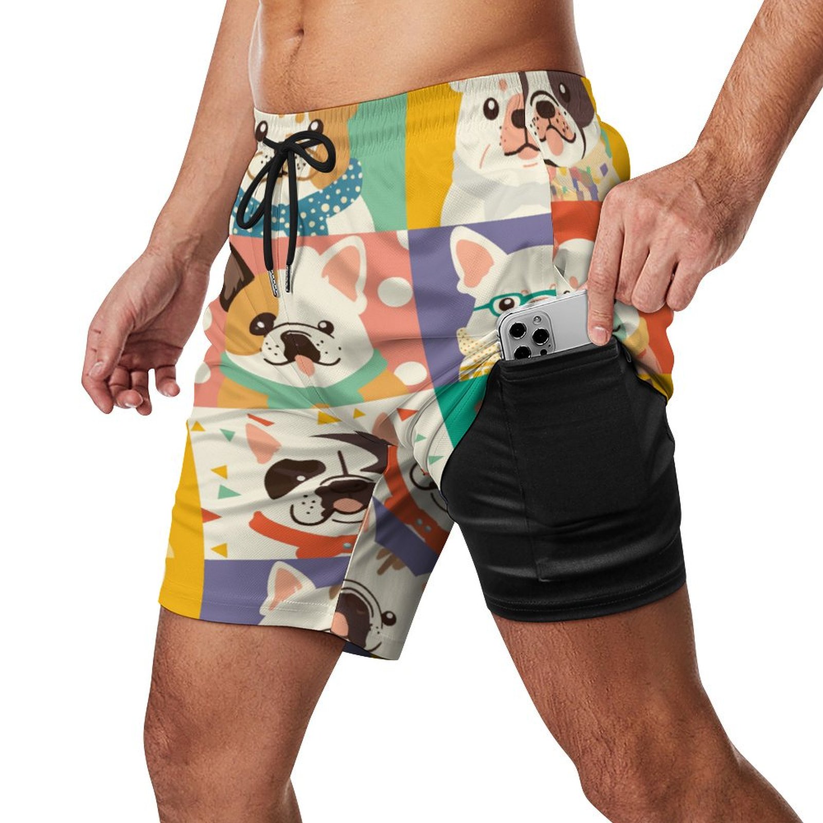 Cartoon Cute Dog Quick Dry Swimming Shorts For Men Swimwear Swimsuit ...