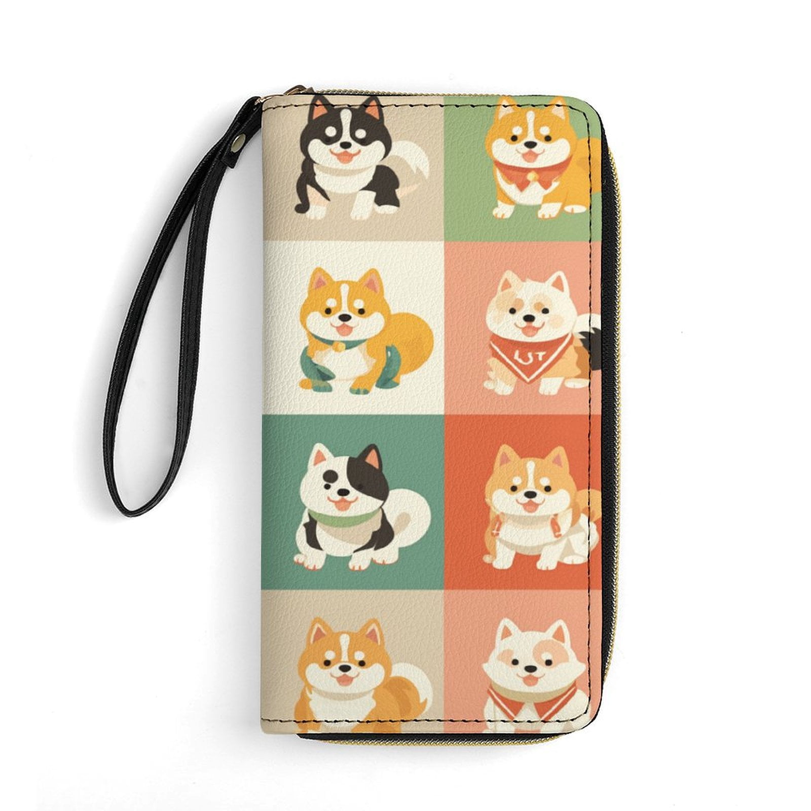 Cartoon Cute Dog Wallet for Womens PU Leather Zip Around Wallers Clutch ...