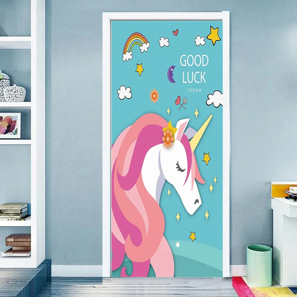 Cartoon Cute Door Stickers Anime Wall Stickers for Kids Room Living ...