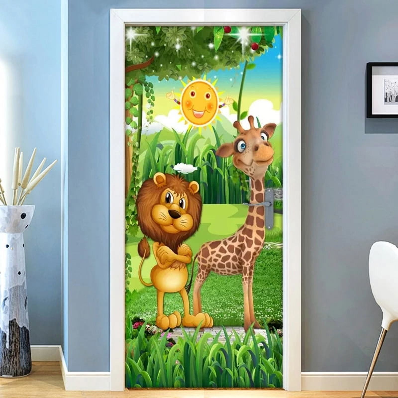 Cartoon Cute Door stickers Anime Wall Stickers for Kids Room Living ...