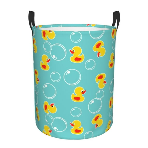 Cartoon Cute Duck Bubble Laundry Basket with Handles - Freestanding ...