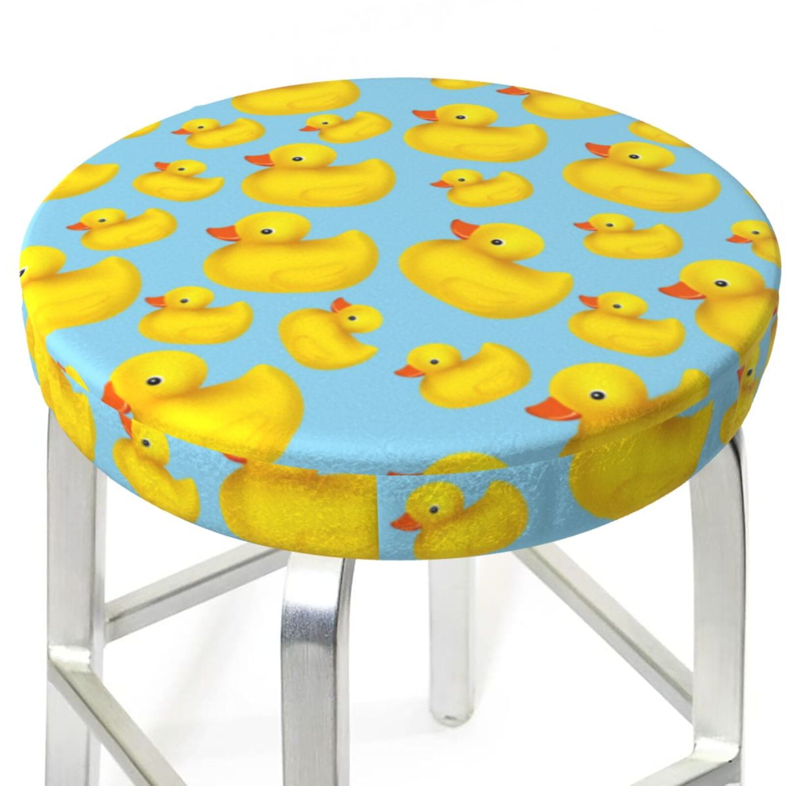 Cartoon Cute Duck_C Bar Stool Covers - Stretch Round Seat Covers with ...