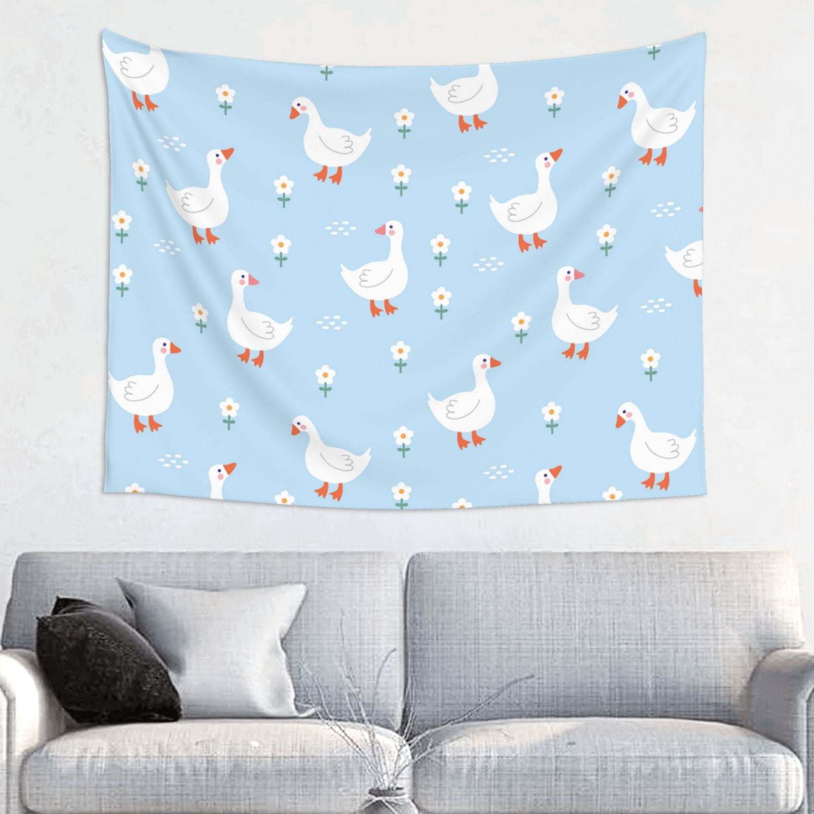 Cartoon Cute Duck Flower Tapestry for Bedroom - Tapestry Wall Hanging ...