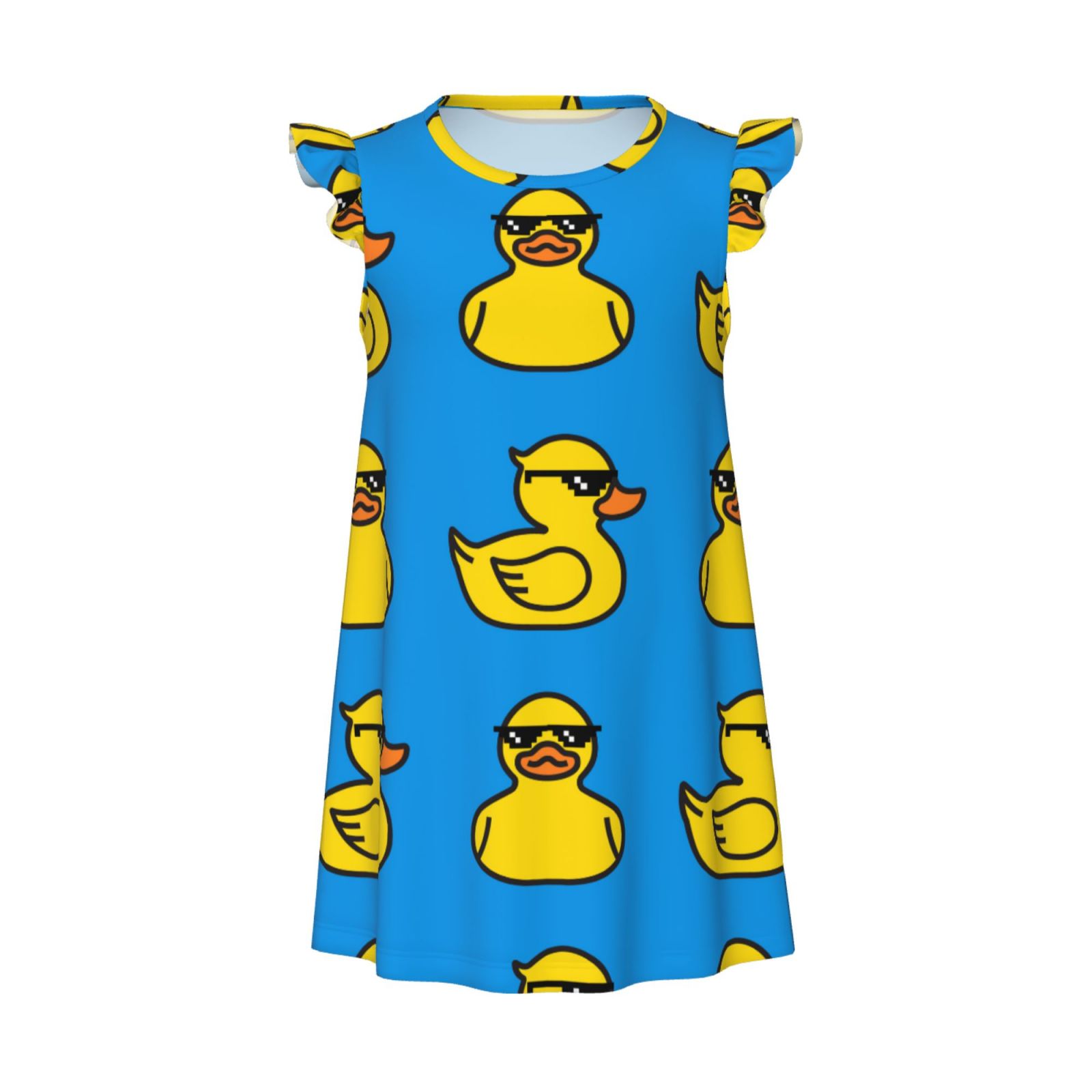 Cartoon Cute Duck With Glasses_A Girls Nightgowns, Short Sleeves ...